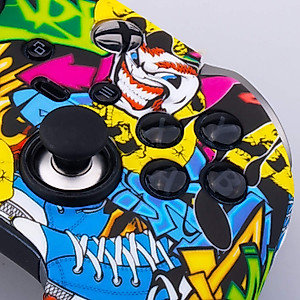 9CDeer 1 x Protective Customize Transfer Print Silicone Cover Skin Cartoon Skulls + 6 Thumb Grips Analog Caps for Xbox Elite Wireless Controller Compatible with Official Stereo Headset Adapter