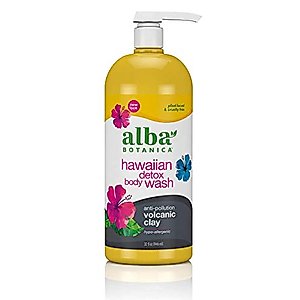 Alba Botanica Hawaiian Detox Body Wash, Anti-Pollution Volcanic Clay, 32 Oz
