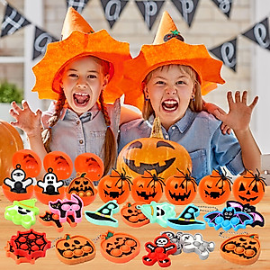 Halloween Party Favors for Kids,Prefilled Halloween Pumpkin with Halloween Pop Fidget its Toys, Treats for Kids, goodie bag fillers, Classroom Prizes