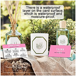 Handmade Candle Care Instruction Card, Card, for Makers Soy Bees Wax Coconut Essential Oils Black with White, 50 Pack 3.5 x 2 inches (Pink)