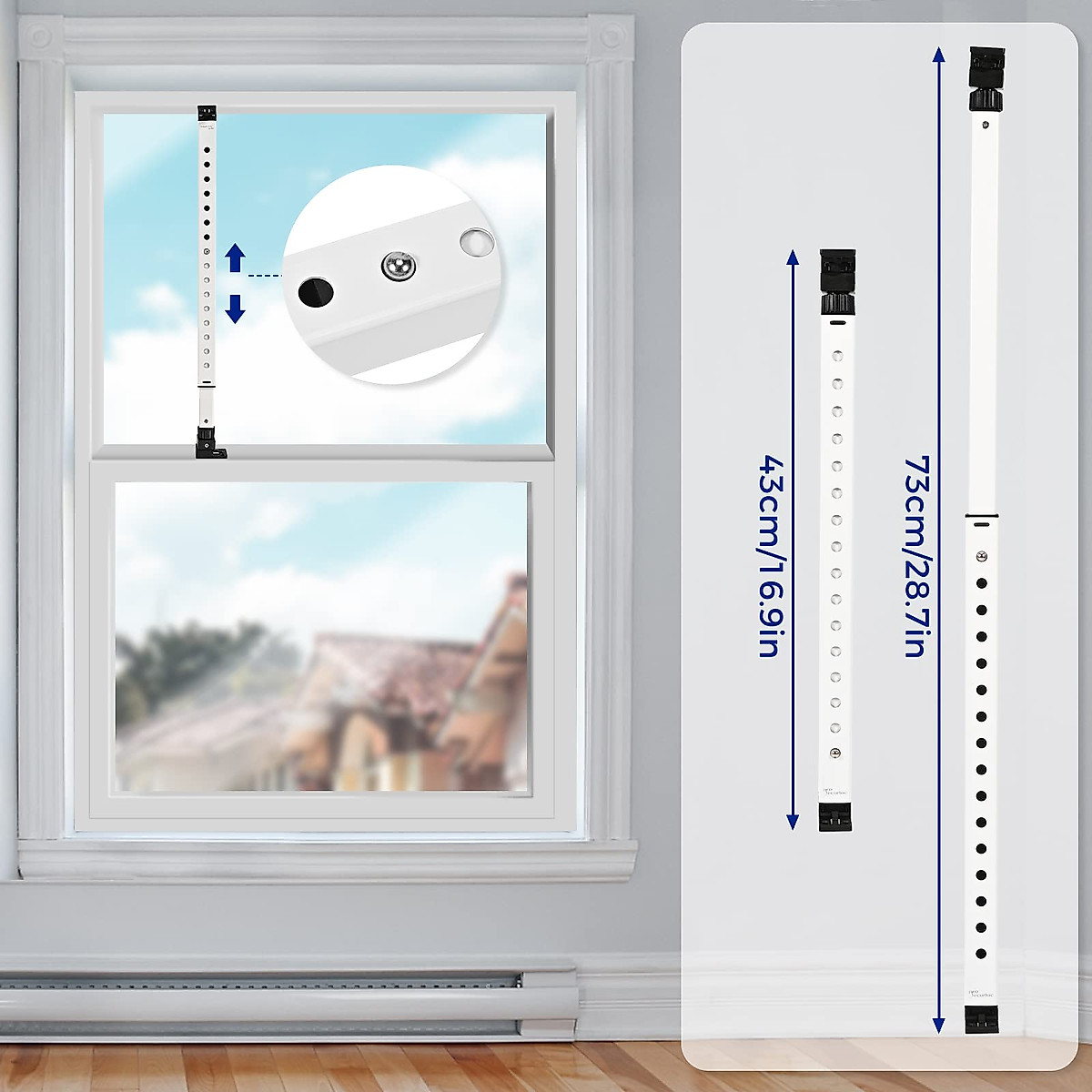 Prosecurloc Window Security Bar, Sliding Patio Anti Lift Safety Child Proof and Adjustable 16-28″ Door Stopper Security Jammer Constructed of High-Grade Iron Door Security Bars