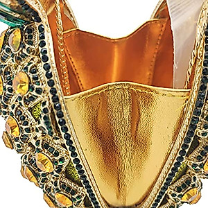 Boutique De FGG Pineapple Crystal Evening Bags and Clutches for Women Formal Dinner Purses Party Rhinestones Handbags (Multicoloured 1,Mini)