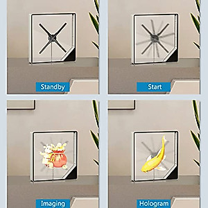 GIWOX 3D Hologram Fan with Aluminum Alloy Frame and Acrylic Cover, 640P Hi-Resolution 20.5'' Hologram Projector Fan with Built in Audio 3D LED Fan Advertising Display for Business Store Holiday Events