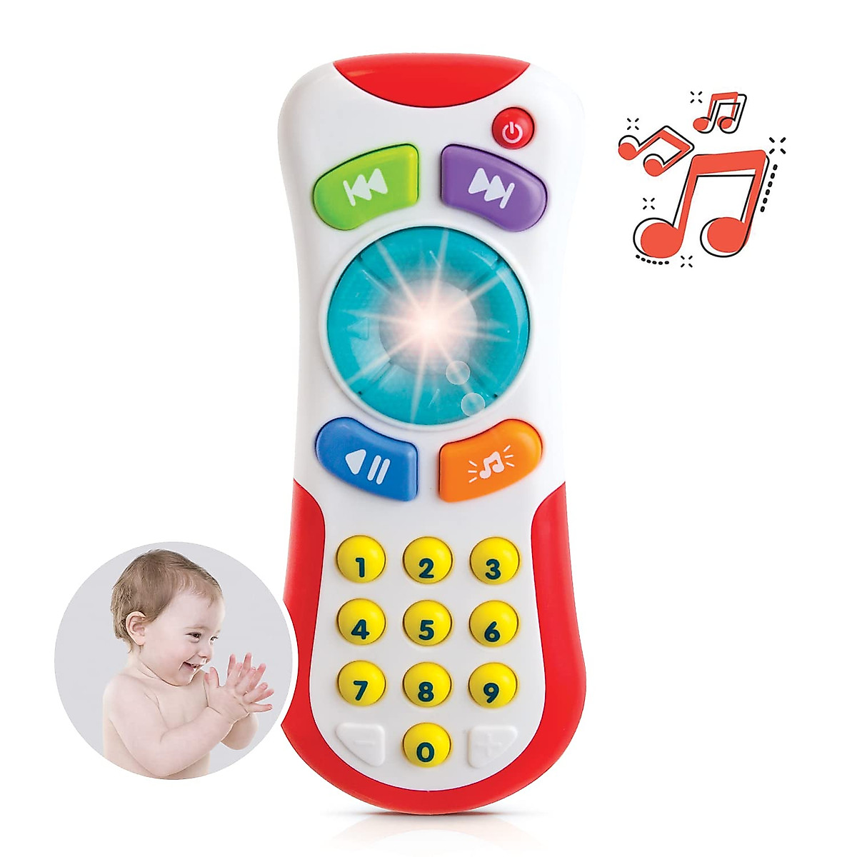 Baby Remote Control Toy for 3 Months & Up - Light Up Toy Remote with Fun Sounds & Music - Perfect Baby Gift