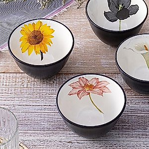 Noritake Colorwave Floral Bowl, 4-Inch, Graphite, Set of 4
