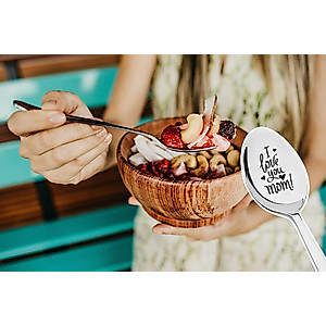 I Love You Mom Spoon Engraved Stainless Steel for Mom Mother Coffee Tea Lover Gift, Best Mom Mother Mommy Gifts for Birthday Mothers Day Christmas Presents