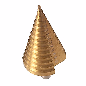 High Speed Steel Step Drill Bit, 4-42mm Titanium Step Drill Multiple Hole Stepped Up Cone Bit for DIY Lovers