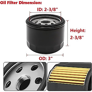 Drblawi Compatible with 796031 594201 Air Filter for BS 590825 591334 John Deere D100 D110 D105 D125 D130 D140 L105 L107 MIU14395 Husqvarna YTH22V46 Lawn Mower with 492932S Oil Filter