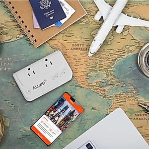 ALLWEI International Travel Adapter 220V to 110V Power Voltage Converter for Hair Straightener/Curling Iron, Universal Power Plug Adapter UK, US, AU, EU, IT, India (White)