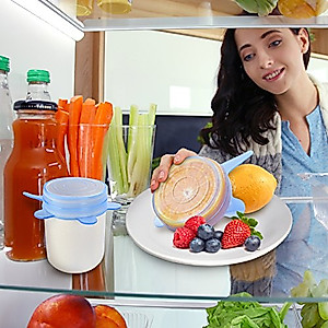 Orblue Stretchable Silicone Lids 6-Pack Small for Fresh Food Storage - Seal in Flavors, Keep Food Fresh and Reduce Waste (2.6 Inches stretches to 3.5 inches)