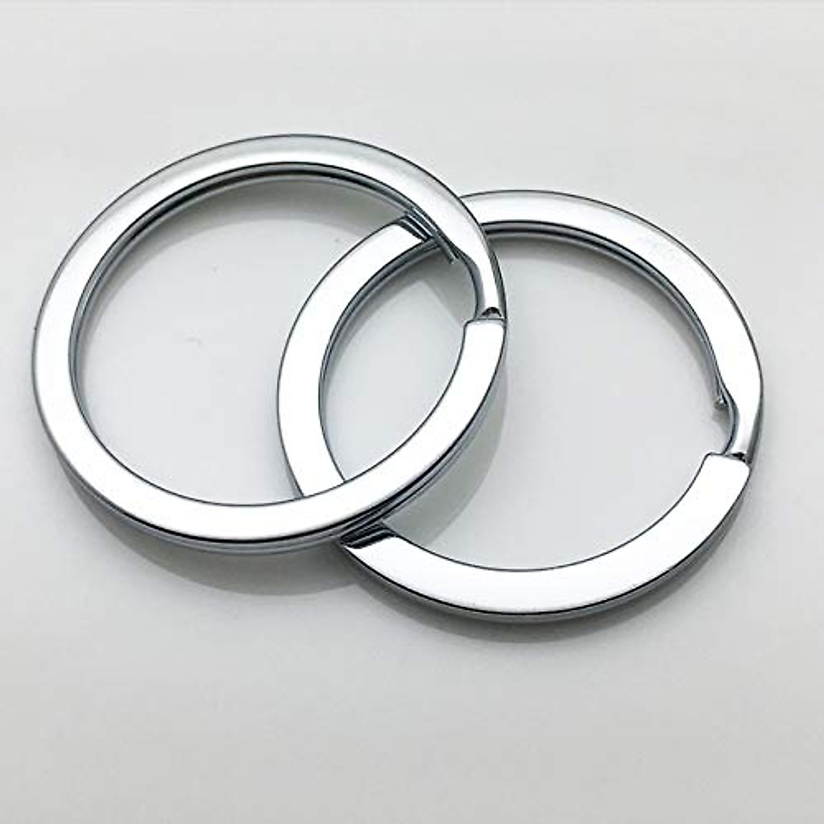 KINGFOREST 100PCS Flat Key Rings 1 Inch, Metal Keychain Rings Split Keyrings Flat Ring for Home Car Office Keys Attachment