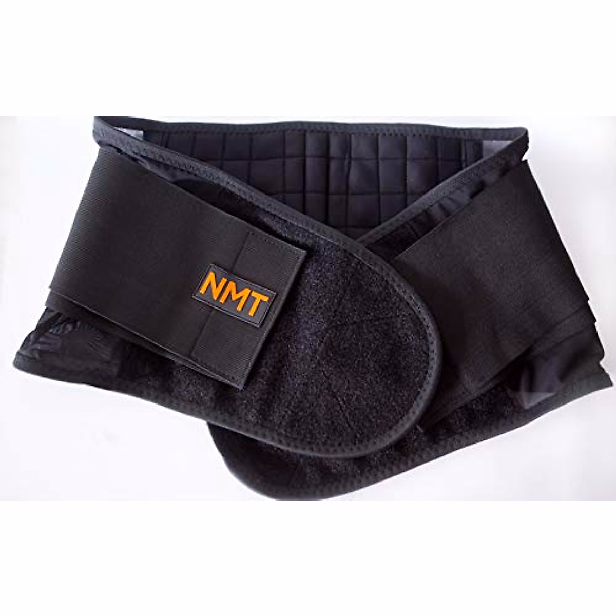 Back Brace by NMT ~ Lumbar Support Black Belt ~ Posture Corrector ~ Pain Relief from Arthritis, Sciatica, Scoliosis, Backache, Slipped Disc, Hernia, Spinal Stenosis ~ Injury Prevention ~ 4 Adjustable Sizes -'L' Fits Waist 34-40" (86-102cm)
