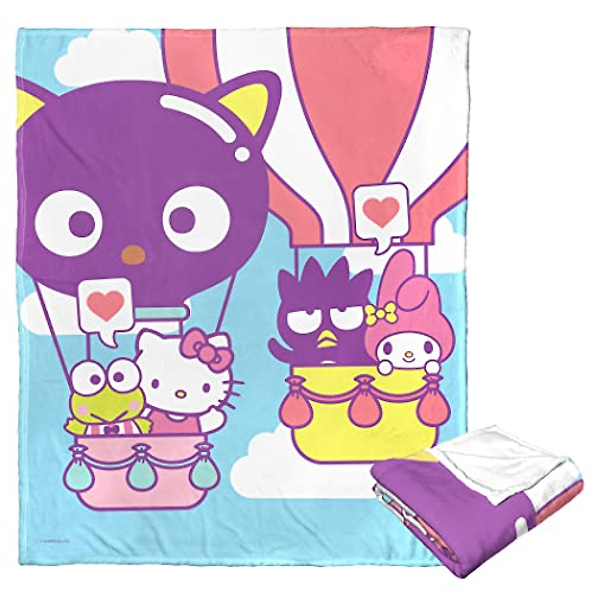 Northwest Sanrio Hello Kitty Silk Touch Throw Blanket, 50" x 60", Flying High