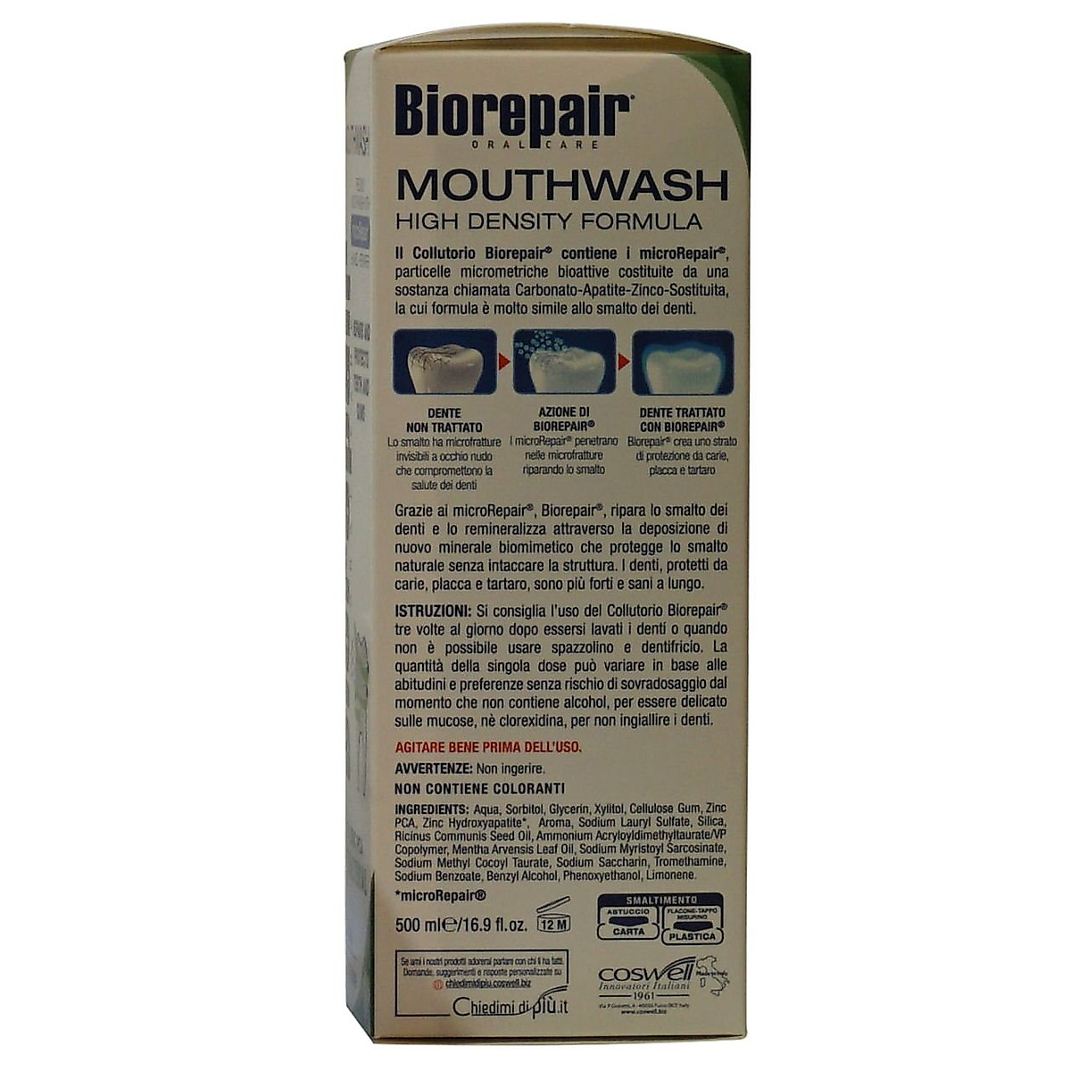 Biorepair: " Collutorio " Mouthwash 500ml/16.9 fl.oz - Pack of 3