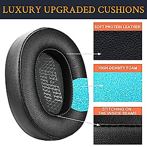 SOULWIT Professional Replacement Ear Pads for JBL Live 500BT/Live 500 BT Around-Ear Wireless Headphone, Earpads Cushions with Softer Protein Leather, Noise Isolation Foam - Black