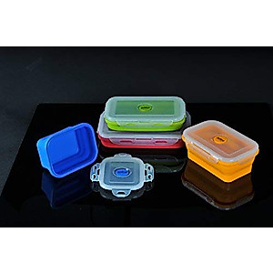Sailing Elegant Collapsible Silicone Lunch Box/Container, Super Convenient Stackable Food Storage Containers, Material Safe (Set of 4, Multi)