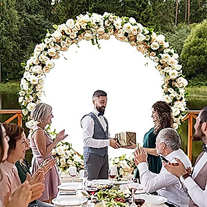 White Round Backdrop Cover 7.2x7.2ft White Circle Backdrop Cover Round Fabric Photo Background for Photography Party Birthday Wedding Baby Shower Home Decorations Portrait Studio Props (7.2ft) (7.2FT)