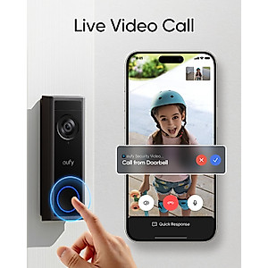 eufy Video Doorbell C31, 2K FHD, Dual Power Options, Live Video Call, Easy Installation, Quick-Release Battery, 24/7 Recording, Human and Motion Detection, HomeBase S380 Compatible, No Monthly Fee