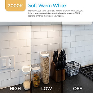 Enbrighten Premium Linkable Under Cabinet Fixture, 24in, LED, Linkable, 803 Lumens, 3000K Bright White, 38848-T1