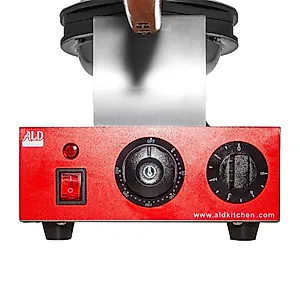 ALDKitchen Bubble Waffle Maker for Egg Puff and Hong Kong Waffles | Professional Electric Bubble Waffle Iron with Nonstick Coating and Manual Thermostat | Stainless Steel | 110V