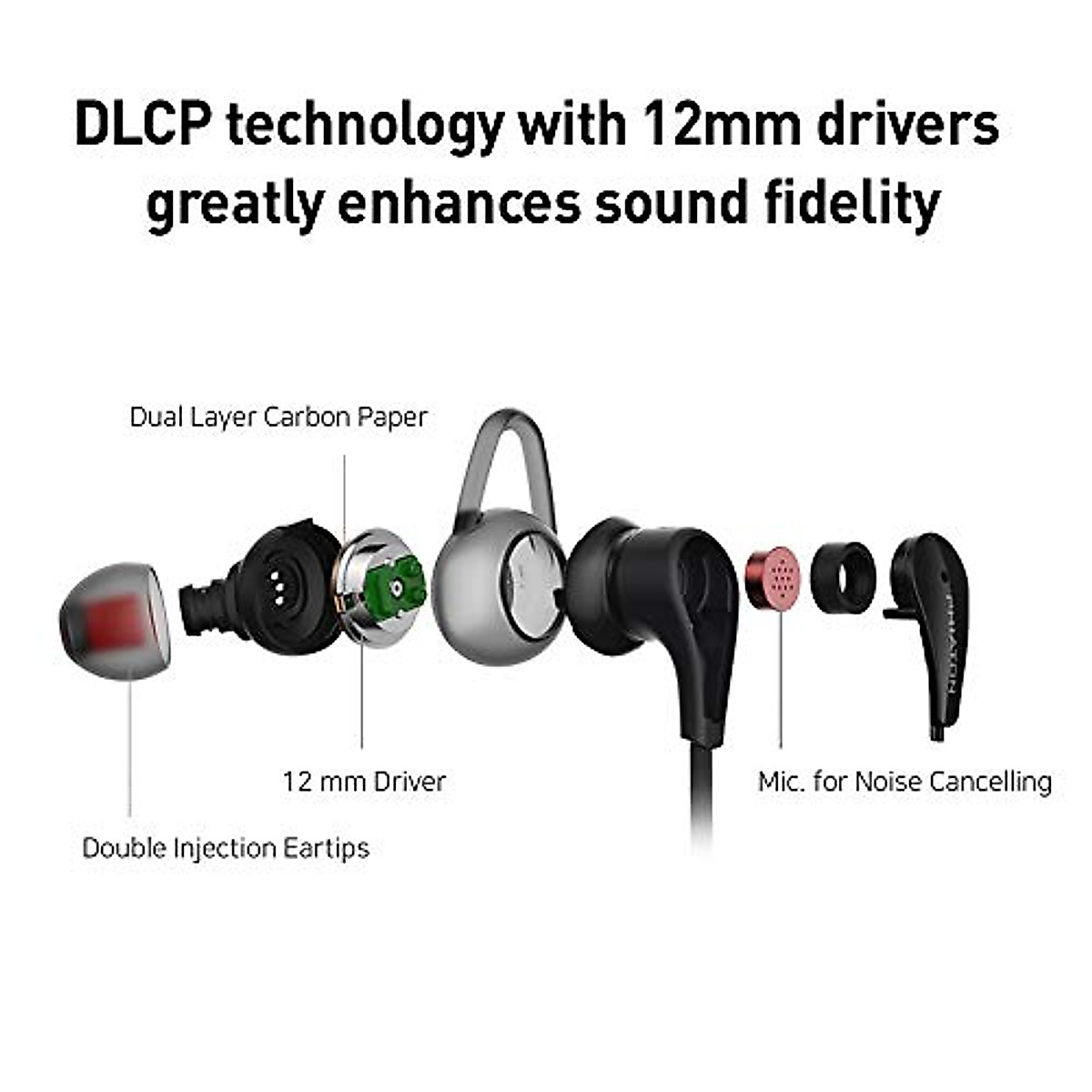 Phiaton BT 120 NC Qualcomm Bluetooth Wireless Active Noise Cancelling Earbuds – Neckband Headphones with Inline Control and Microphones, BT Earphones with Noise Cancellation and IPX4 Water Resistant