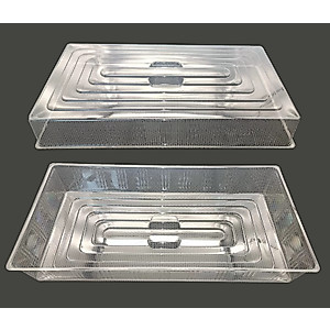 RooTrimmer Humidity Dome, Plastic Clear Seed Starter Dome 1020 Tray Covers Humidifying and Insulating for Greenhouse Germination and Garden Growing (21.5"×11.5", 3.15" Height, 10-Pack)