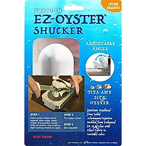 J & J Products, Inc. The Easy Oyster Opener Shucking Tool – Solid Aluminum (Variable Angle Single Pack)