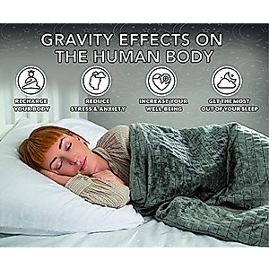 Senso-Rex Original Weighted Blanket with 4 Seasons Cover in Grey - Heavy Blanket for Adults / Teenagers for Better Sleep Size 155 x 220 cm 6 kg