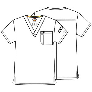 Dickies EDS Essentials Men Scrubs Top Tuckable V-Neck DK635, L, Navy