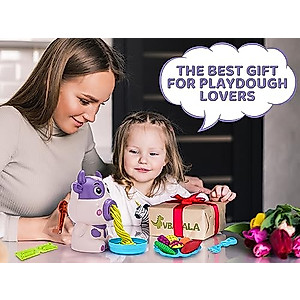 VBACALA Color Dough Toy Dough Tool Set, Clay Food Mold Set with Kitchen Creative Noodle Toys and Cow Ice Cream playdough Machine, 3 4 6 8-Year-Old Boy and Girl Birthday Creative Gifts