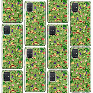 Cavka Phone Case Compatible with Samsung Galaxy A73 A72 5G A71 A54 A52 A42 A34 A32 A14 A11 TPU Bumper Froggies Adorable Shockproof Silicone Clear Durable Froggy Transparent Green Cute Kawaii Frogs