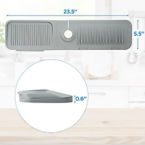 Kitchen Organization Essentials: Kitchen and Bathroom Faucet Splash Guard, Sponge Mat, Sink Organizer and Splash Mat for all Kitchen and Bathroom Needs! (Granite, 24" x 5.5")