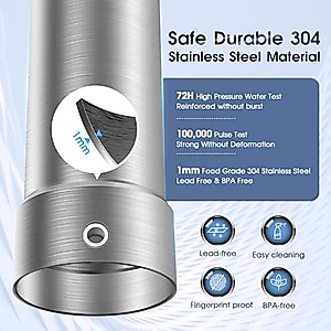 OEMIRY Countertop Water Filter System, NSF/ANSI 42 Certified, Stainless Steel 8000 Gallons Faucet Water Filter, Reduces 99.99% Lead, Chlorine, Heavy Metals, Bad Taste & Odor (1 Filter Included)