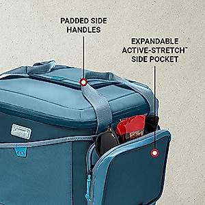 Coleman SPORTFLEX Soft Cooler with 4way Stretch Mesh Pockets, Expandable Active Stretch Side Pockets, Cooler Bag, Soft Sided Cooler, Insulated Lunch Bag, Camping Cooler
