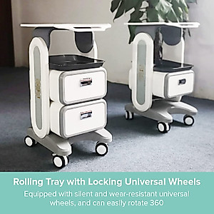 Professional Utility Cart with Wheels - Dental Office Rolling Cart with Drawers - Medical Trolley Cart - Rolling Storage Cart for Cavitation Machine, Esthetician Supplies, Lab Tools - Salon Trolley