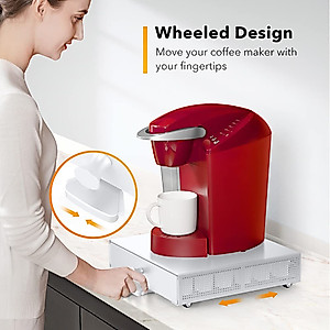 Goldlion K Cup Holder Sliding Tray Pull out Coffee Pod Organizer Rolling K Cup Organization Storage Drawer Countertop Maker Stand Bartesian Rack Capsules Compatible with Keurig Accessories, White