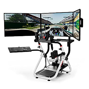 Extreme Sim Racing Wheel Stand Cockpit SXT V2 Racing Simulator - Racing Wheel Stand WHITE Edition For Logitech G25, G27, G29, G920, Thrustmaster And Fanatec - WHEEL LOCKS INCLUDE