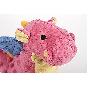 goDog Bubble Plush Dragons Squeaky Dog Toy, Chew Guard Technology - Coral, Small