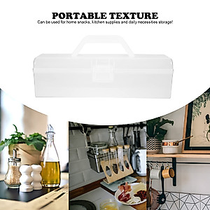 Cabilock 4 Pcs Noodle Storage Box Pasta Noodle Canister Rectangular Spaghetti Container Noodle Pasta Holder Spaghetti Canister Airtight Spaghetti Cereal Snack White Plastic Transparent Lid