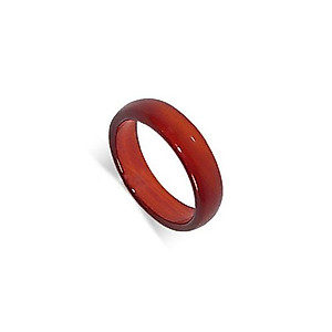 Carnelian Gemstone 6mm Unisex Band Ring Size 7