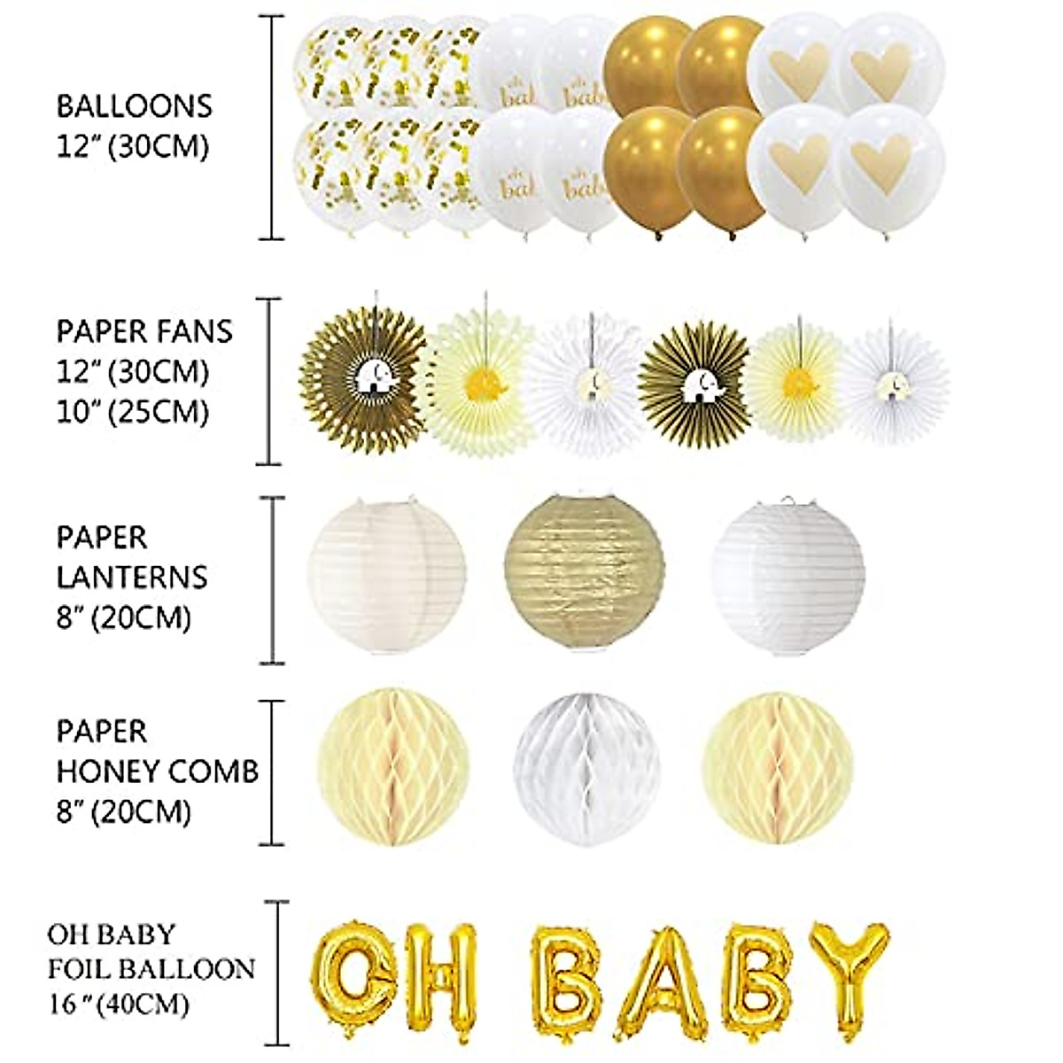 252 PC Elephant Theme Baby Shower Decorations for Boy or Girl Kit -Gender Neutral Welcome Baby Banners Garland Guestbook Sash Balloons Cake Topper Paper Decor Napkins Straws Games & Thank You Stickers