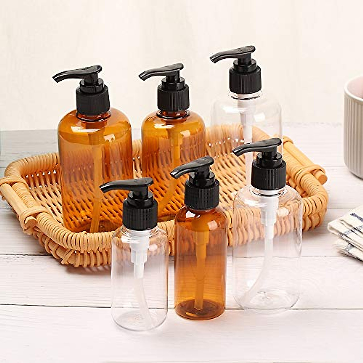 FKJLUN Soap Dispenser Pump 100/200/300ML Foaming Bottle Liquid Soap Whipped Mousse Points Bottling Shampoo Lotion Shower Gel Foam Pump Bottles Travel Hand Lotion Bottle (Color : 300ml Transparent)