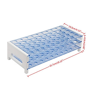 3 Pieces Test Tube Rack for 16mm Tubes 50 Holes Plastic Lab Test Tubes Holder Bracket Stand for Laboratory