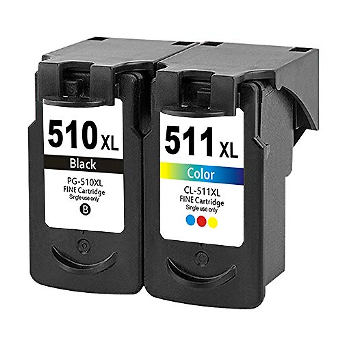 Remanufactured PG 510 CL 511 XL Ink Cartridge Replacement 510 and 511 XL for Canon MP230 MP250 MP280 MP2510 MP480 MP492 MP495 IP2700 IP2702 MX320 MX330 MX3510 Printers 1 Black 1 Color