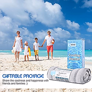 Cooling Throw Blanket with Double Sided Cold Effect, Lightweight Breathable Summer Blanket, Throw Blankets for Couch, Transfer Heat to Keep Body Cool for Hot Sleepers and Night Sweats,Throw XL 50"x70"