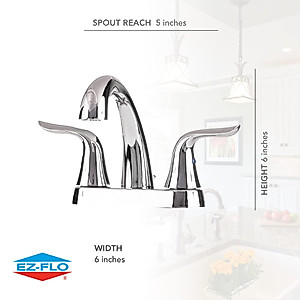 EZ-FLO Bathroom Faucet, High-Arc Lavatory Sink Faucet with 2 Handles, Chrome, 10589