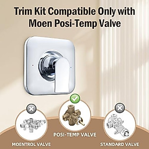 Replacement for Moen T2471 Genta LX Posi-Temp Valve Shower Trim Kit, Shower Lever Handle, Chrome