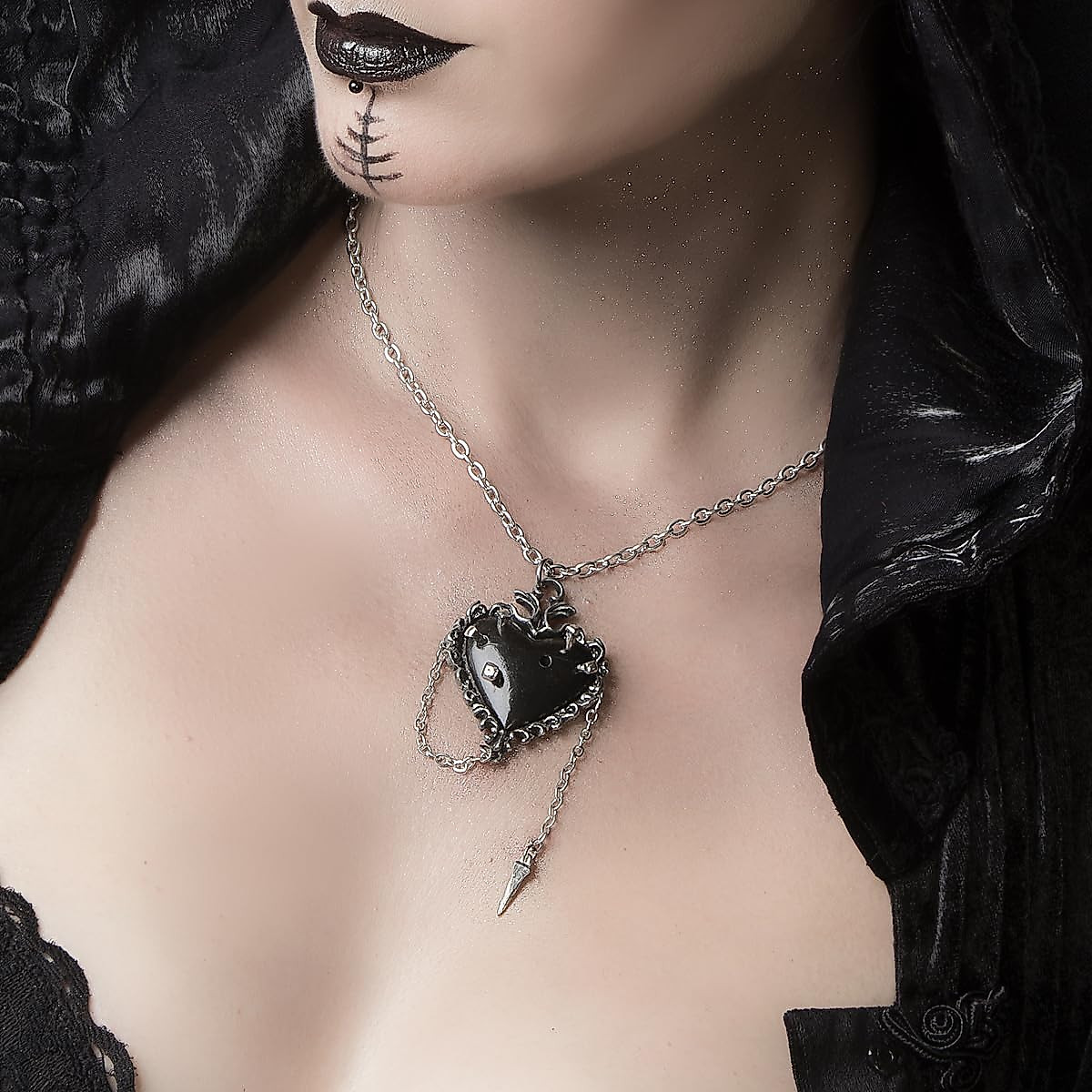 Alchemy of England Witches Heart Pendant, Silver