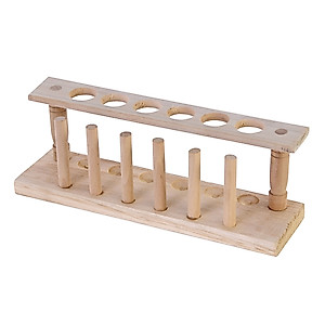 American Educational Wooden 1 Row Test Tube Rack, 6 Tube