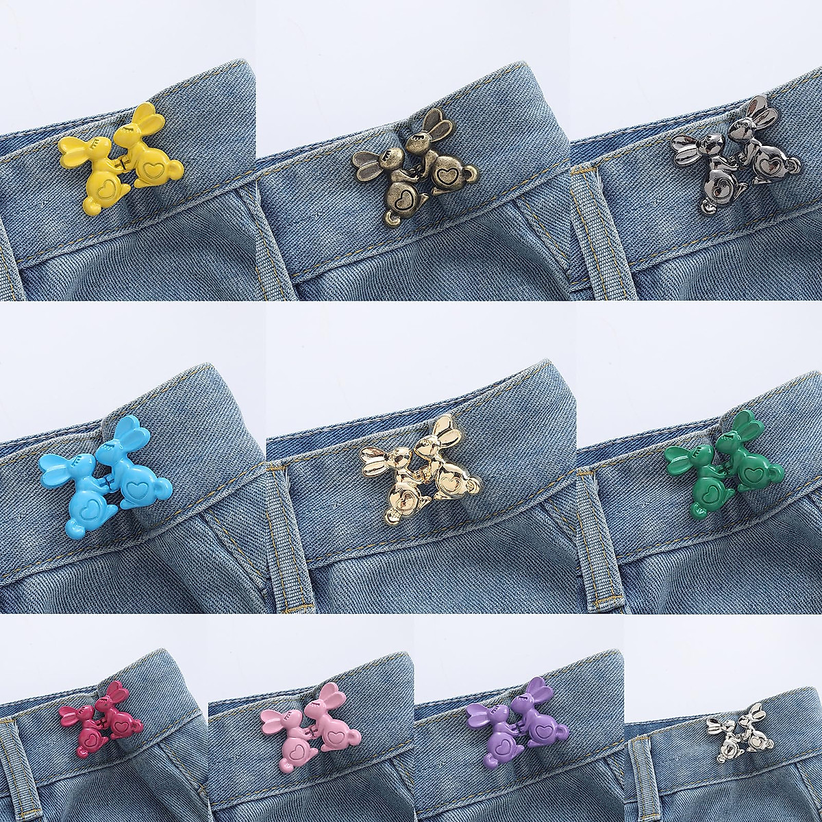 Tqyijhy Rabbit Tighten Waist Button For Women Skirt Pants Jeans Adjustable Waist Clip Metal Pins Clothing Accessories Waist Fasteners For Pants Pants Tightener For Waist Waist Adjuster For Pants